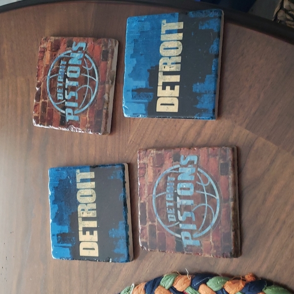 Source Unknown | Other | Detroit And Detroit Pisons Coasters | Poshmark